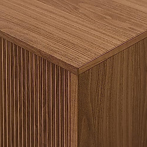 Walker Edison Walton Modern Fluted-Door Low Stand for TVs up to 65 Inches, 58 Inch, Mocha