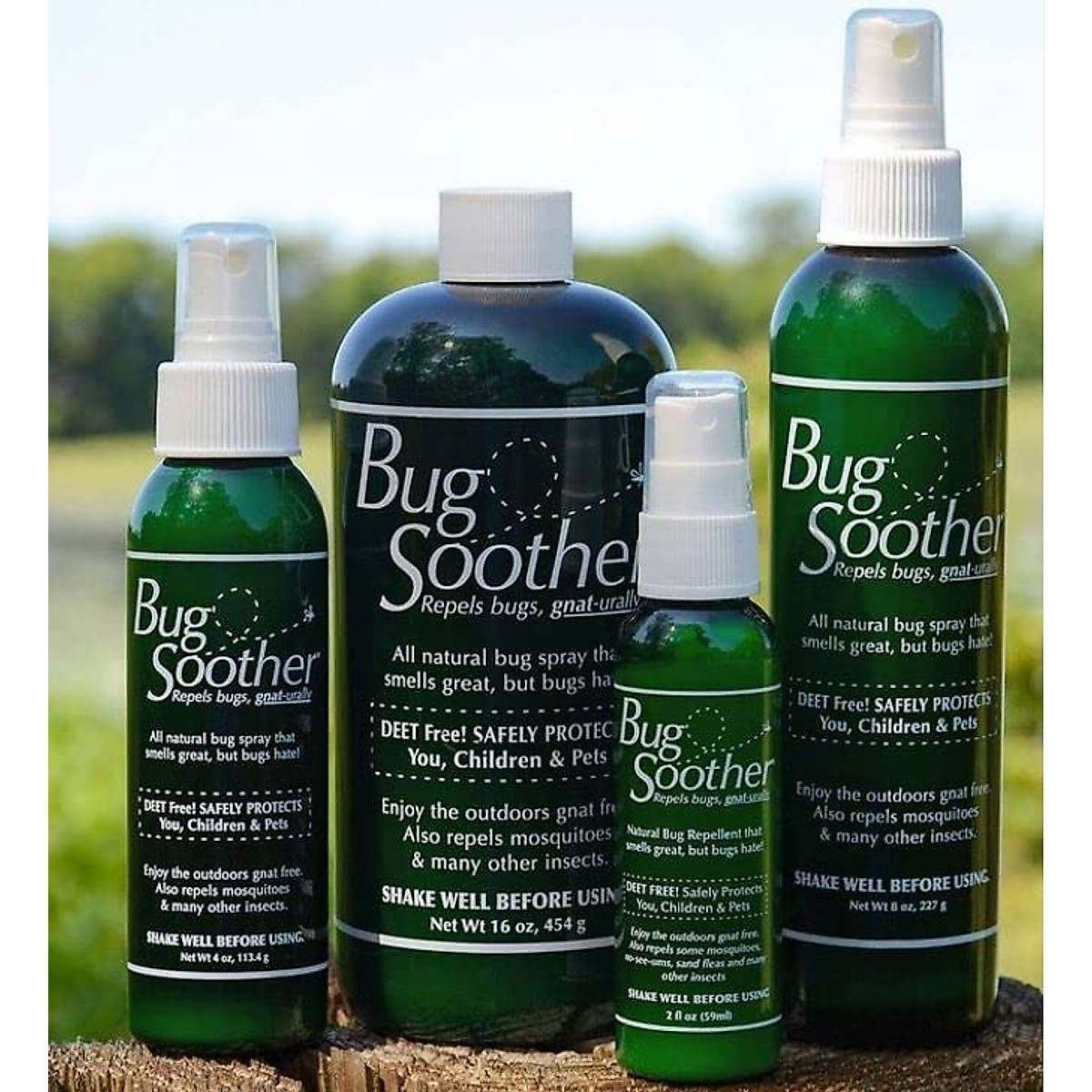 Bug Soother Spray Large Family Pack - Natural Insect, Gnat and Mosquito Repellent & Deterrent - Safe Bug Spray for Adults, Kids, Pets, & Environment - Made in USA