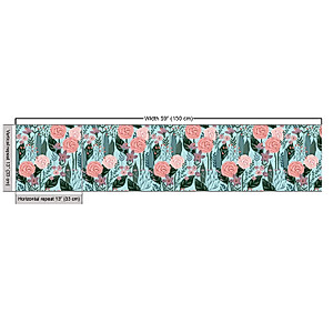 Ambesonne Botanical Fabric by The Yard, Arrangement of Flowers Blooming Garden Art, Decorative Fabric for Upholstery and Home Accents, 1 Yard, Teal Coral