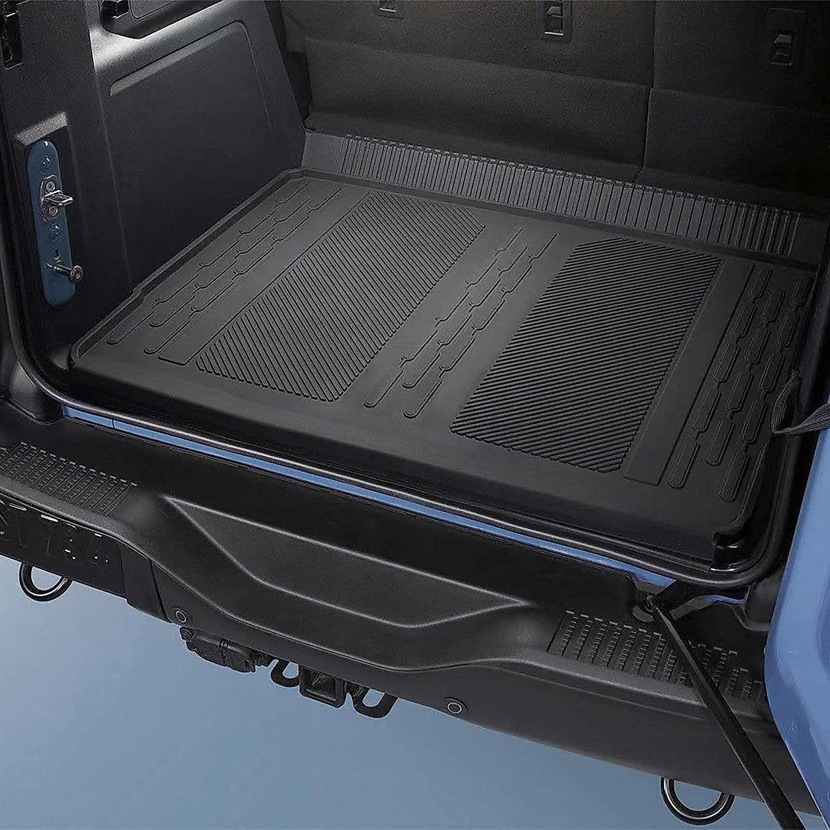 Rubber Cargo Tray Liner compatibility with 2021-2022 Bronco 4-Door,Reserve cutting position without covering The hook,3D TEP Trunk Liner Trunk Mat compatibility with Ford Bronco Accessories (black)
