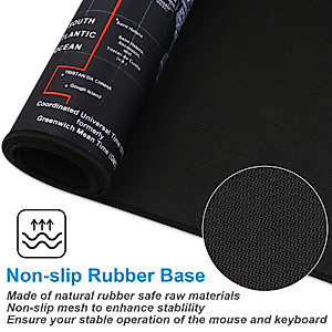 Cmhoo XXL Professional Large Mouse Pad & Computer Game Mouse Mat (35.4x15.7x0.1IN, Map) (90*40 Map)