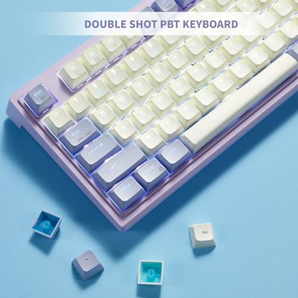 Hexgears Purple Rain M4 Mechanical Keyboard, 99 Keys Hot Swappable Wired Gaming Keyboard, PBT Keycaps, Creamy Keyboard with Number Pad for Windows/Laptop/Xbox, Kailh Green Switch Pre-lubed, Linear