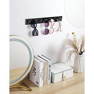 SILFGRLF Sunglasses Holder Organizer, 2 Pack Acrylic Sunglasses Organizer Wall Mounted Eyeglasses Display Holder Eyewear Glasses Hanging Rack for Entryway Living Room Bedroom (Black)