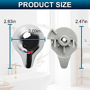 LEDBarz RP28595 Shower Knob Replacement for Delta Faucet Water Temperature Monitoring Control Handle with Cover,Shower Plumbing Repair kit for Delta,Chrome