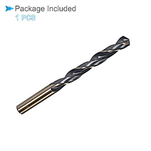 CoCud Twist Drill Bits, 12mm Cutting Edge, Titanium & Nitride Coated High Speed Steel 4341 Round Shank - (Applications: for Stainless Steel Drilling Machine), 1-Piece