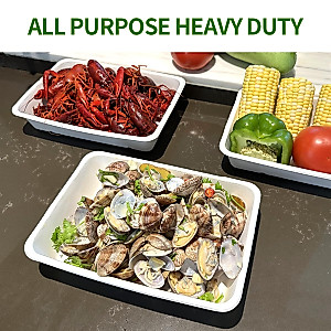 AICHEF 50 Pack 30 oz Compostable Deep Dish Plates, Rectangle Deep Disposable Plates Trays for Burger, Nacho, Taco Salad, Popcorn Snack - 9x6x1.8 inch