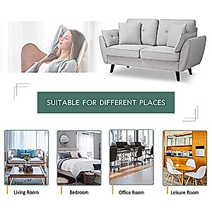 JAMFLY 63" Loveseat Sofa, Mid Century Small Sofa Modern Love Seat Couches for Living Room, 2-Seat Small Couch with Back Cushions and Pillow, Small Space Sofa for Bedroom, Apartment