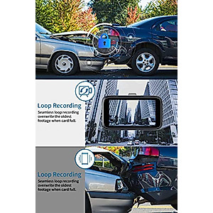 Dash Cam Front and Rear, Milerong 1080P FHD Dash Camera for Cars, 3" IPS Display Full HD170° Wide Angle Car Camera with Night Vision, G-Sensor, Loop Recording, Parking Monitor, Motion Detection, WDR