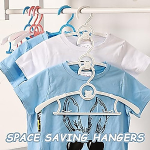 40 Pack Baby Hangers for Closet Plastic Kids Hangers Clothes Space Saving Hangers Non Slip Extendable Baby Hangers for Nursery Toddler Heavy Duty Clothing Hangers Bulk, White