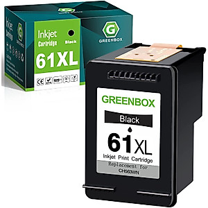 GREENBOX Remanufactured Ink Cartridge Replacement for 61XL 61 XL for Envy 4500 5530 5534 5535 Deskjet 1000 1010 1510 1512 2540 3050 3510 3050A Officejet 2620 4630 4635 Printer (1 Black)