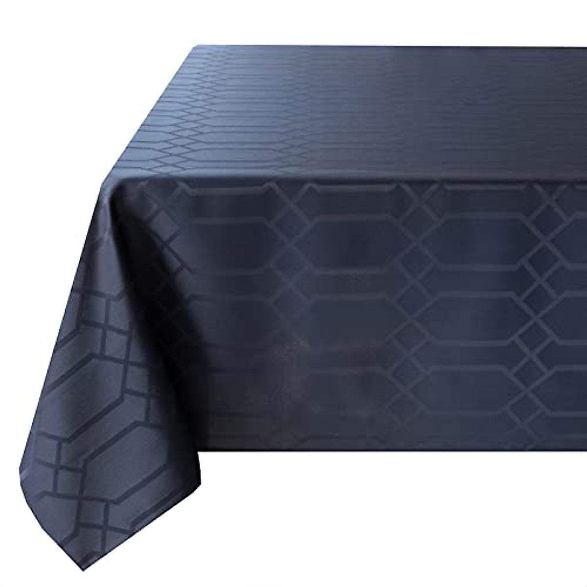 Benson Mills Solid Chagall Spillproof Fabric Table Cloth, for Everyday, Parties, Weddings, & Holiday Tablecloth (60" x 120" Rectangular, Indigo)