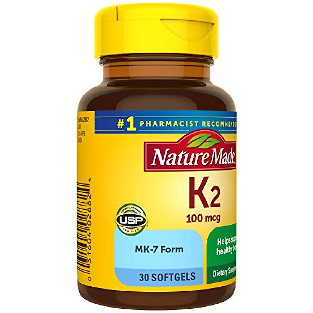 Vitamin K2 100 mcg Softgels, 30 Count for Bone Health