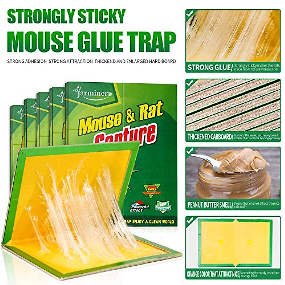Mouse Traps, Humane Mouse Glue Trap, 10 PCS Rat/Mice Traps Sticky Pad Boards Strongly Adhesive Mouse Traps That Work No See Kill for House Indoor Outdoor Pet Safe
