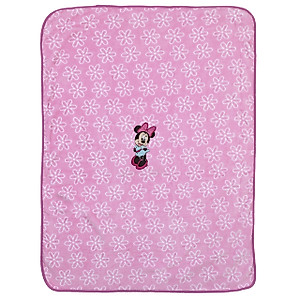 Disney Minnie Mouse Super Soft Coral Fleece Baby Blanket, Pink/Aqua