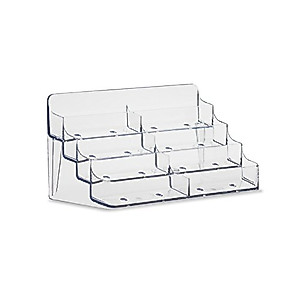 SOURCEONE.ORG 8 Pocket Desktop Clear Acrylic Business Card Holder