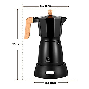 SHANGSKY Coffee Pot Electric Coffe Maker 6 Cup, Espresso Coffee Maker Cafeteras Electricas Italian Coffee Pot Espresso Makers Portable Aluminum Electric Mocha Pot Electric Moka Makers