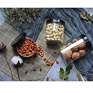 18.9oz (560 ml) Empty Clear Wide Mouth Plastic Jars with Smooth Black Lids and Labels (12 Pack) – PET Containers Great for Cream,Cosmetics,Slime Storage Jars –BPA Free