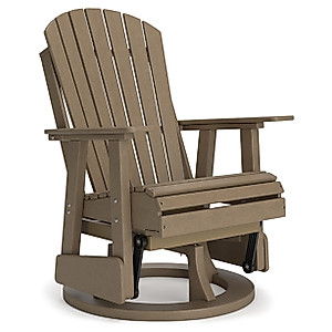 Signature Design by Ashley Hyland Wave Outdoor Swivel Glider Chair, 31" W x 30" D x 42" H, Brown