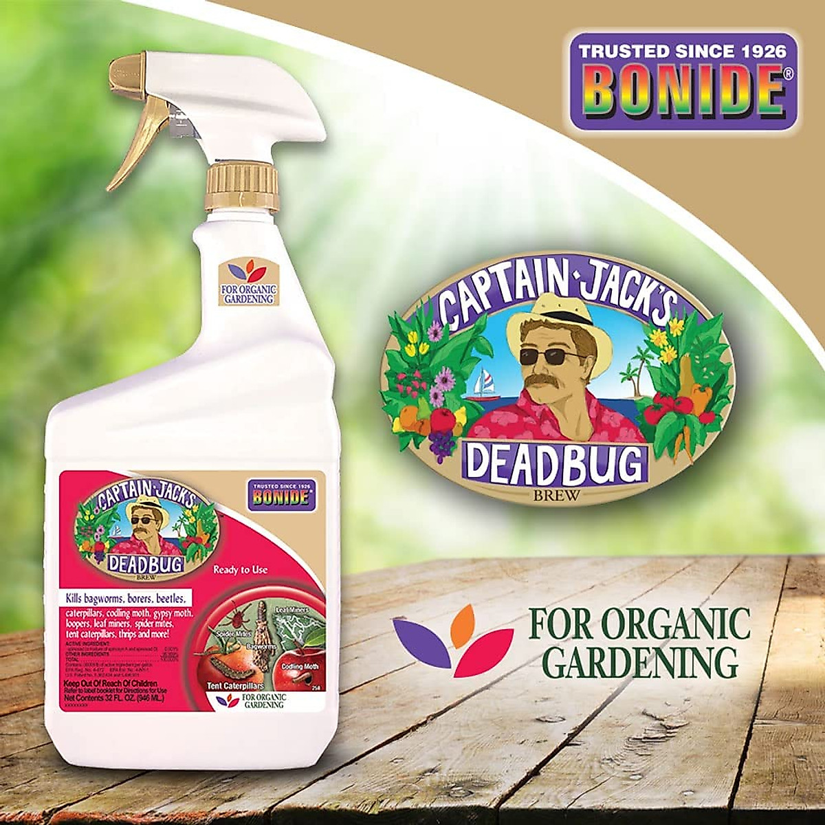 Bonide Captain Jack's Deadbug Brew Ready-to-Use Spray, 32 oz Outdoor Insecticide and Mite Killer for Organic Gardening