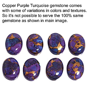 JEWELOPORIUM 925 Silver Ring for Women Size 13 Copper Purple Turquoise Stone Solitaire Silver Ring Valentine's Day Gift Costume Jewelry