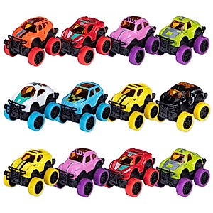 Lumiparty 12PACK Easter Eggs Prefilled with Alloy Pull Back Cars , Pullback Monster Vehicles Toys for Easter Party Favors, Easter Basket Stuffers, Easter Egg Fillers, Easter Eggs Hunt.