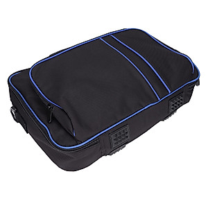 ASHATA Portable Travel Carrying Bag for PS5, Large Capacity Protective Console Case with Adjustable Shoulder Strap and Flared Pad for Games Controller(Blue Black)