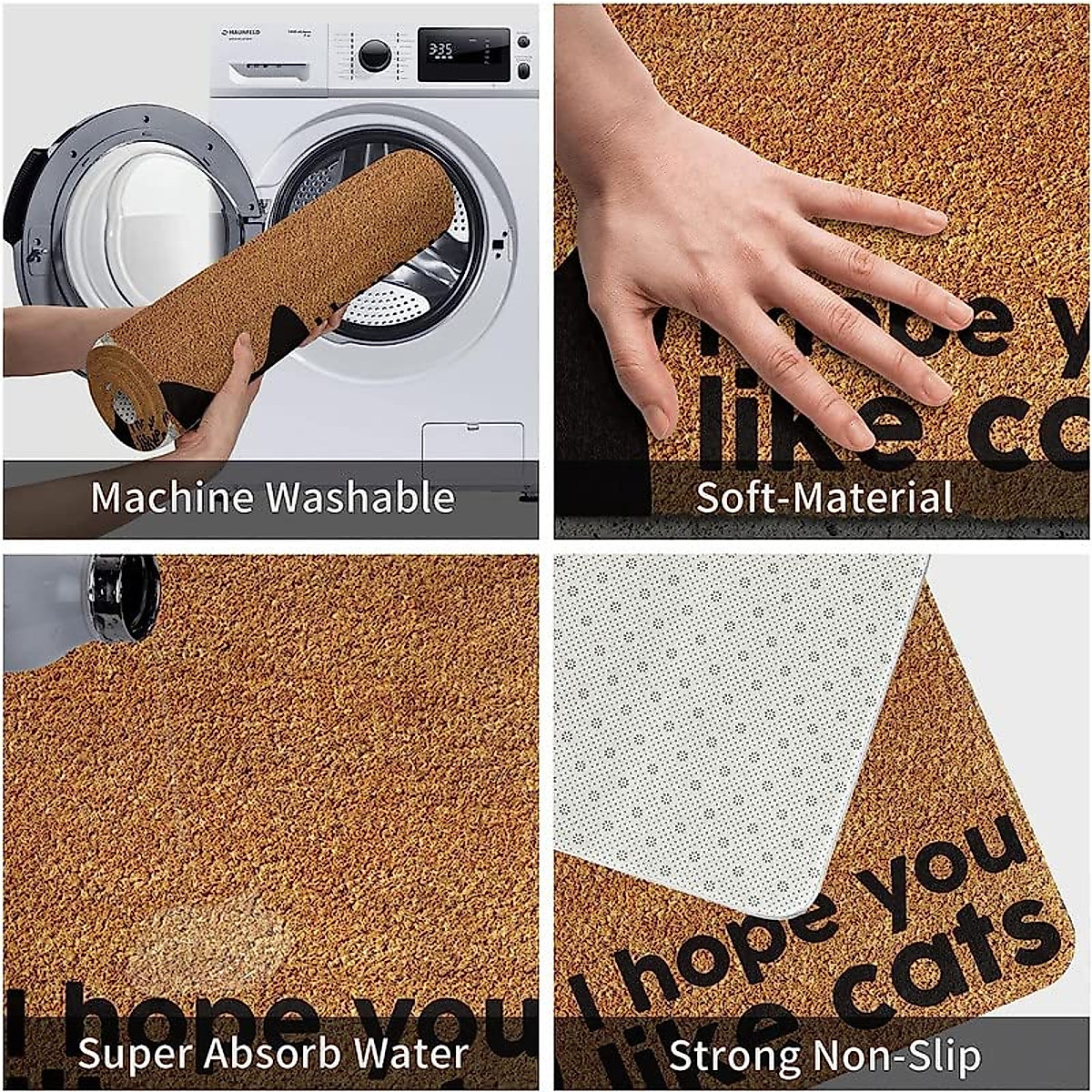 bnil St. Patrick's Day Clover Spring Doormat | Irish Green Four Leaf Clover | 18x30 Inch