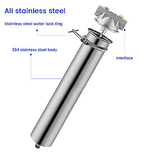 Amwater Stainless Steel Filter Housing for Filter Cartridge, Water Filter Housing for Whole House Water Purification of Stainless Steel 304 (10" C Housing-1 NPT)
