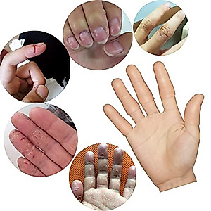 20 PCS Gel Finger Cots, Silicone Finger Protectors, Thumb Protector Covers, Finger Caps for Dry Skin Crack Slips Hand Eczema Finger Arthritis, Fingertip Bandage for Knitting Cuts.