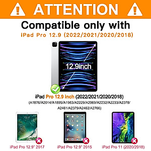 BATYUE iPad Pro 12.9 Case - Protective Case for iPad Pro 12.9-inch 6th/ 5th/ 4th/ 3rd Generation 2022/2021/ 2020/2018, Rugged Cover with Pencil Holder/360° Swivel Stand/Shoulder Strap-Colourful Blue