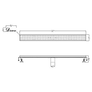Dawn LMI360304 Mississippi River Series Linear Shower Drain, 36-Inch