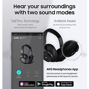 SAMSUNG AKG (A Samsung Brand) N700NC M2 Over-Ear Foldable Wireless Headphones, Active Noise Cancelling Headphones - Black (US Version), 2.6, Model:GP-N700HAHCIWA