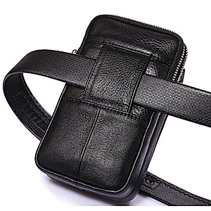 Leather Waist Pack Phone Belt Bag for Men Loop Holster Wallet Cellphone Case Pouch Pack Clip Money Purse for Phone Note Edge Plus