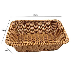 Teng Lang 12" Wicker Bread Basket, Woven Tabletop Food Fruit Vegetables Serving, Restaurant Serving Basket (12X8X4 inch)