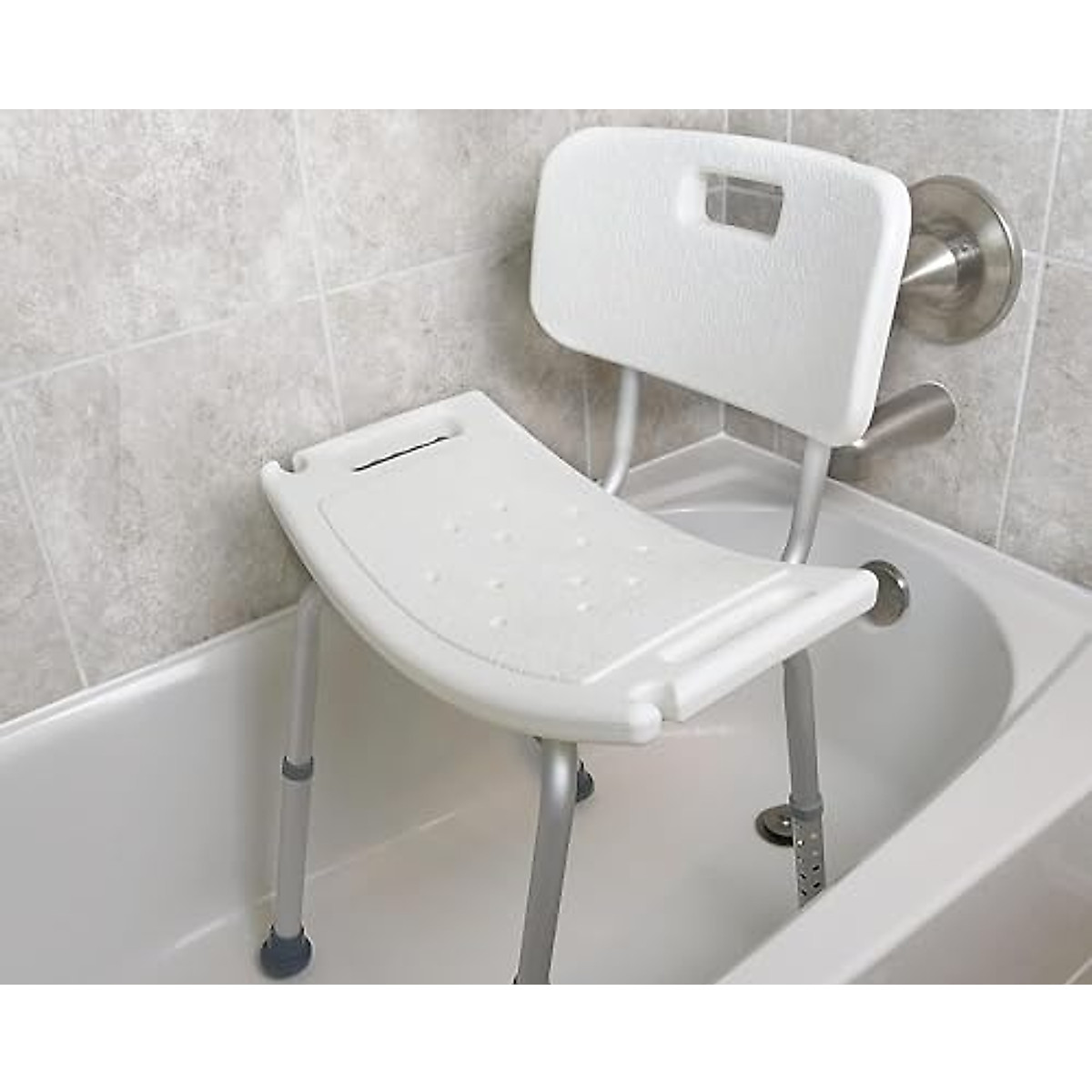 Vaunn Tool-Free Assembly Adjustable Shower Chair Spa Bathtub Seat Bench with Removable Back