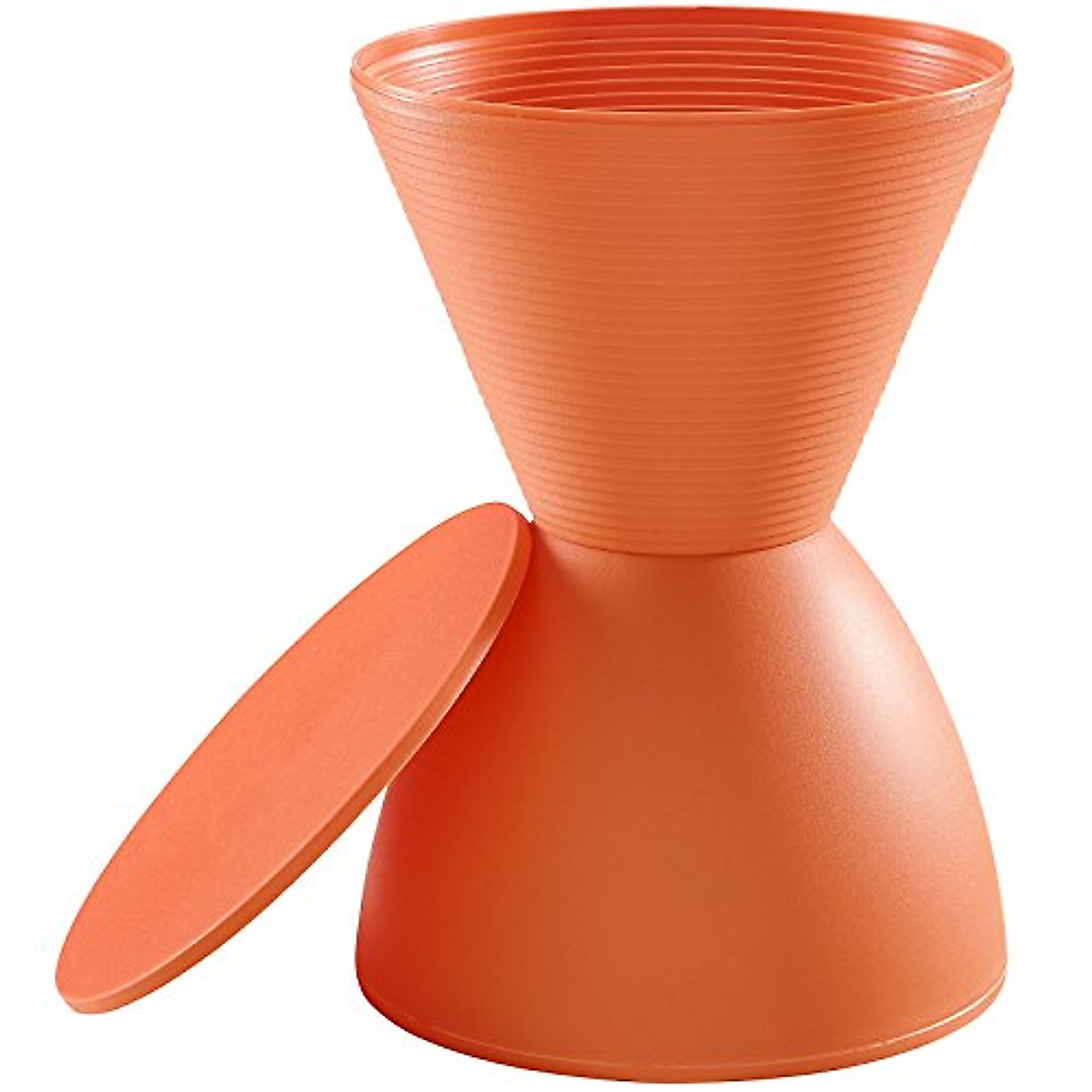 Modway Haste Contemporary Modern Hourglass Accent Stool in Orange