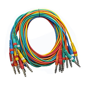 Seismic Audio - SASPC5-10 Pack 5' TRS Jumper Patch Cables - Multiple Colored Cords