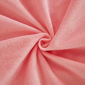 JAUXIO Faux Fur Fluffy Body Pillow Cover Luxury Striped Plush Decorative Body Pillowcase, Ultra Soft and Cozy Zipper Closure 21 x 54 Inches, Pink