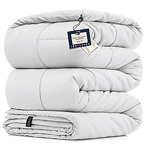 BELADOR White Comforter Duvet Insert Full Size Bed Comforter- All-Season Down Alternative Comforters, Mid-Plush Lightweight Comforter, Box Quilted Siliconized Fiberfill Oeko-Tex Hotel Comforter