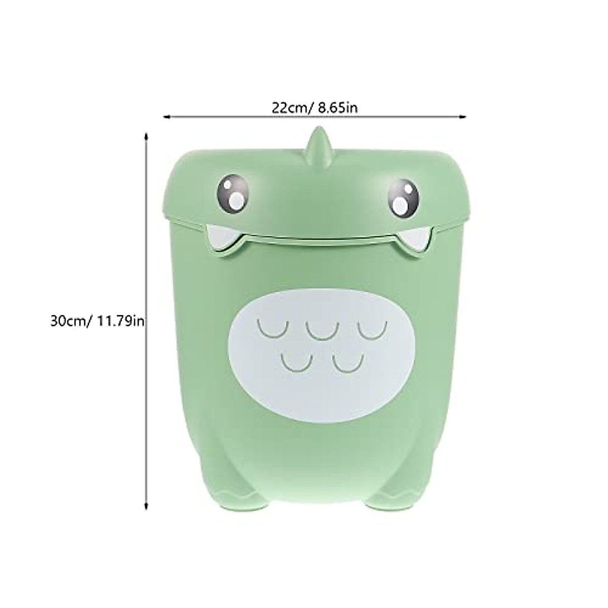 Healifty Dinosaur Trash Can Lovely Wastepaper Basket Cartoon Animal Design Garbage Container Bin for Bathroom Kitchen Bedroom Home Office Light Green
