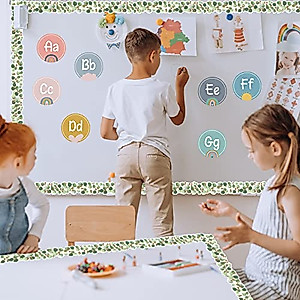 36ft Eucalyptus Boho Border Trim Decor Tropical Leaves Greenery Bulletin Board Borders Wall Decals for Classroom Back to School Decorations