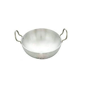 Aluminium Small Kadhai Set of 2 Different Size,Indian Frying Pan or kadhai -Color White