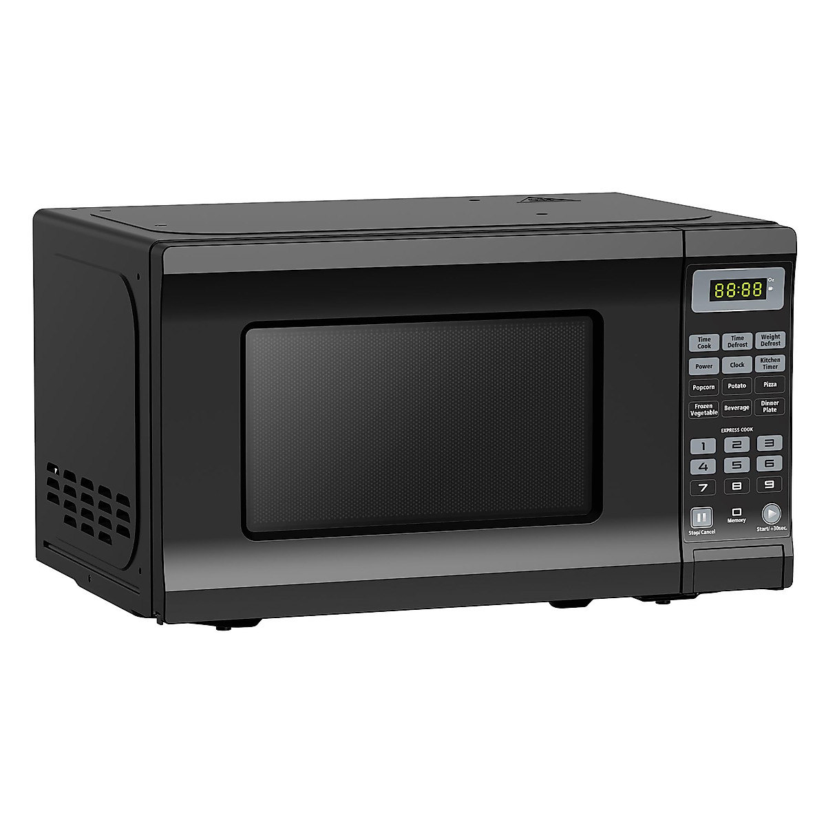 West Bend EM720CPI-PMB 0.7 Cubic Foot Capacity 700 Watt Compact Countertop Microwave Oven Kitchen Appliance with 8.5 Inch Round Turntable, Black