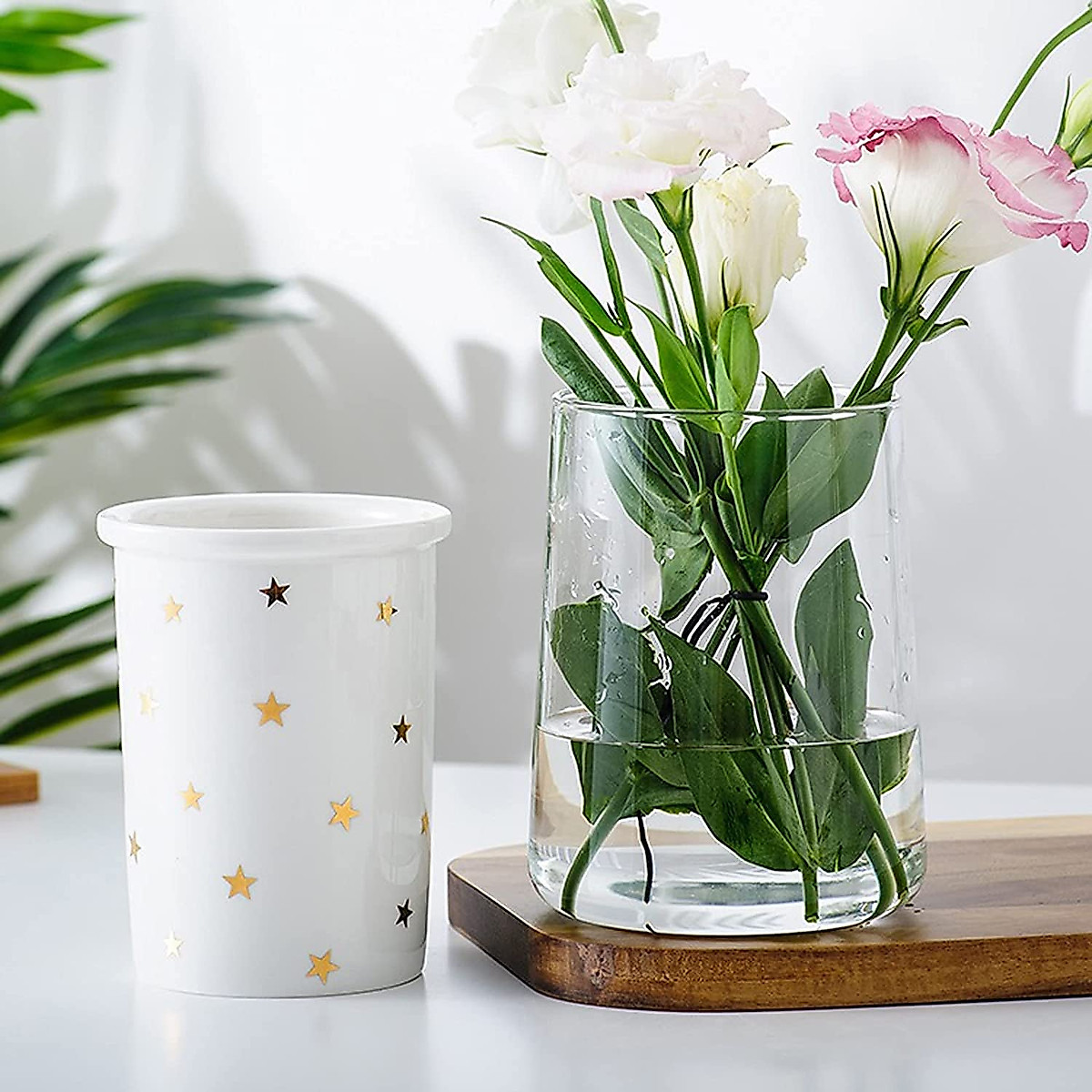 ceramic Utensil Caddy Chopsticks CageHousehold Ceramic Cutlery Storage Box， Kitchen Shelf Glass Drain Rack， Kitchen Accessories Drainage Pen Holder chopstick holder