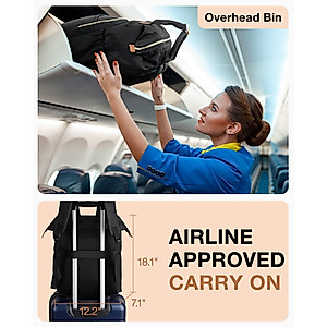 BAGSMART Backpack for Women, Laptop Backpack Fits 15.6 Inch Computer, Teacher Backpack, Bookbags with Charging Port Hole for College Work Business, Black