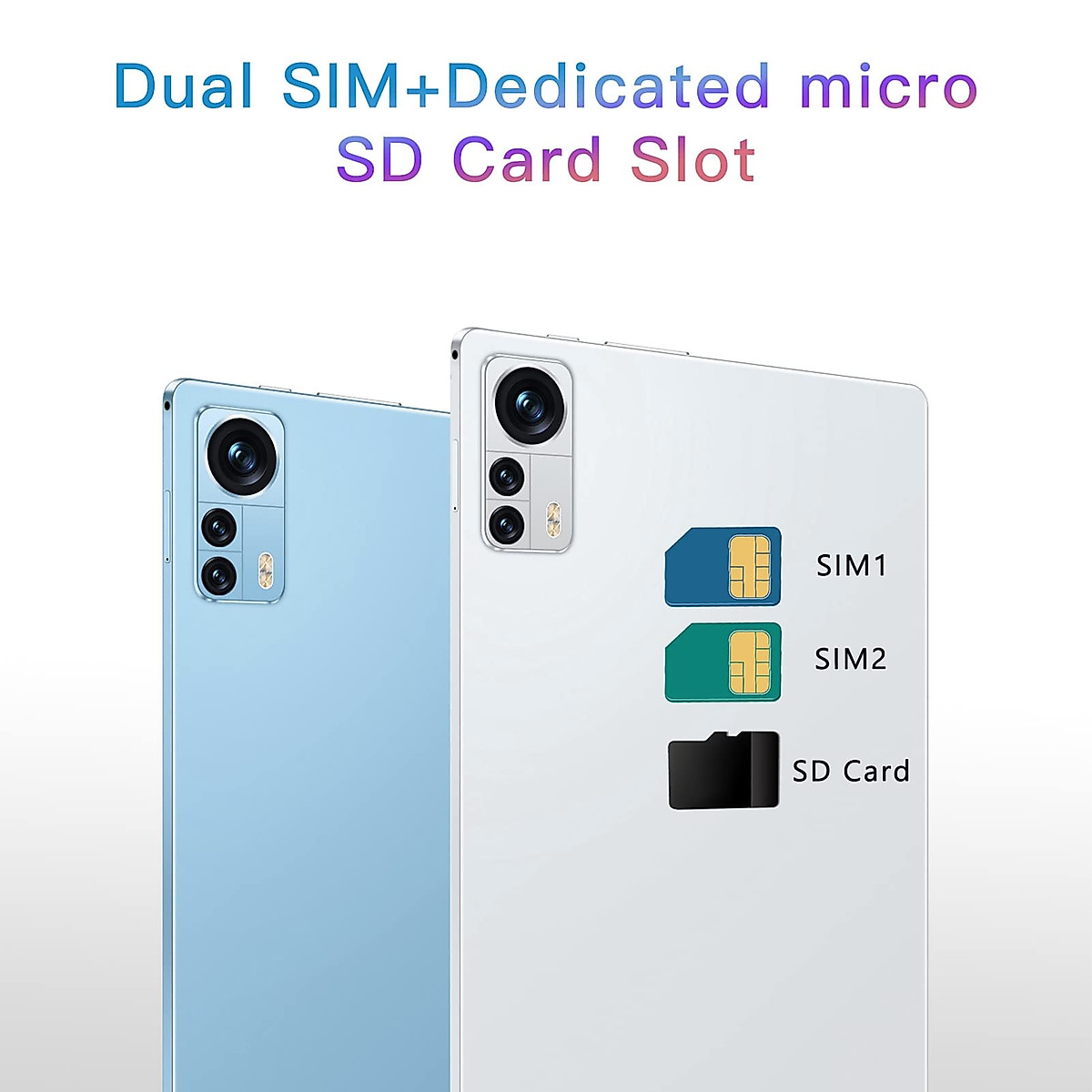 10.1 Inch Tablet PC, USB C Calling Tablet, 8G RAM 256G ROM, Octa Core Tablets, 1080P IPS HD Touch Screen, 20MP Camera, 2.4G/5G WiFi, 6000mAh Battery, 11, Blue