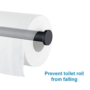 TASTOS Matte Black Toilet Paper Holder SUS304 Stainless Steel, Modern Round Tissue Roll Holders Wall Mount, Toilet Paper Roll Dispenser Bathroom 5 inch TP Holder for Kitchen Washroom