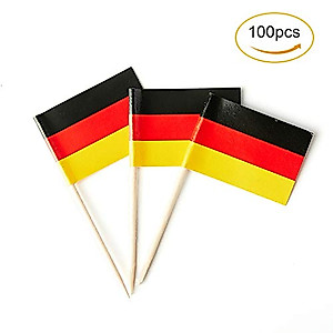 German Flag Germany Small Toothpick Mini Stick Flags Decorations (100 pcs)