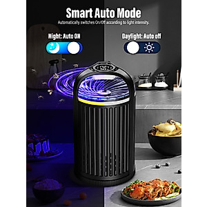 Fly Trap Indoor, 3-in-1 Fruit Fly Trap, Gnat Killer Indoor, Moth Traps - Bug Zapper Indoor with Temperature & Humidity Sensor, Catch Insects Indoors with Suction, Bug Light &10pcs Sticky Glue (Black)