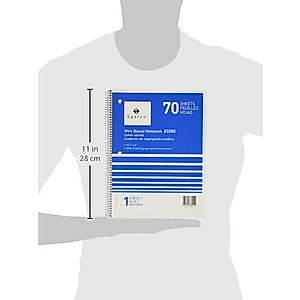 Sparco Notebooks, 1 Subject, 10-1/2 x 8 Inches, Wide Ruled, 70 Sheets, Assorted (SPR83250)